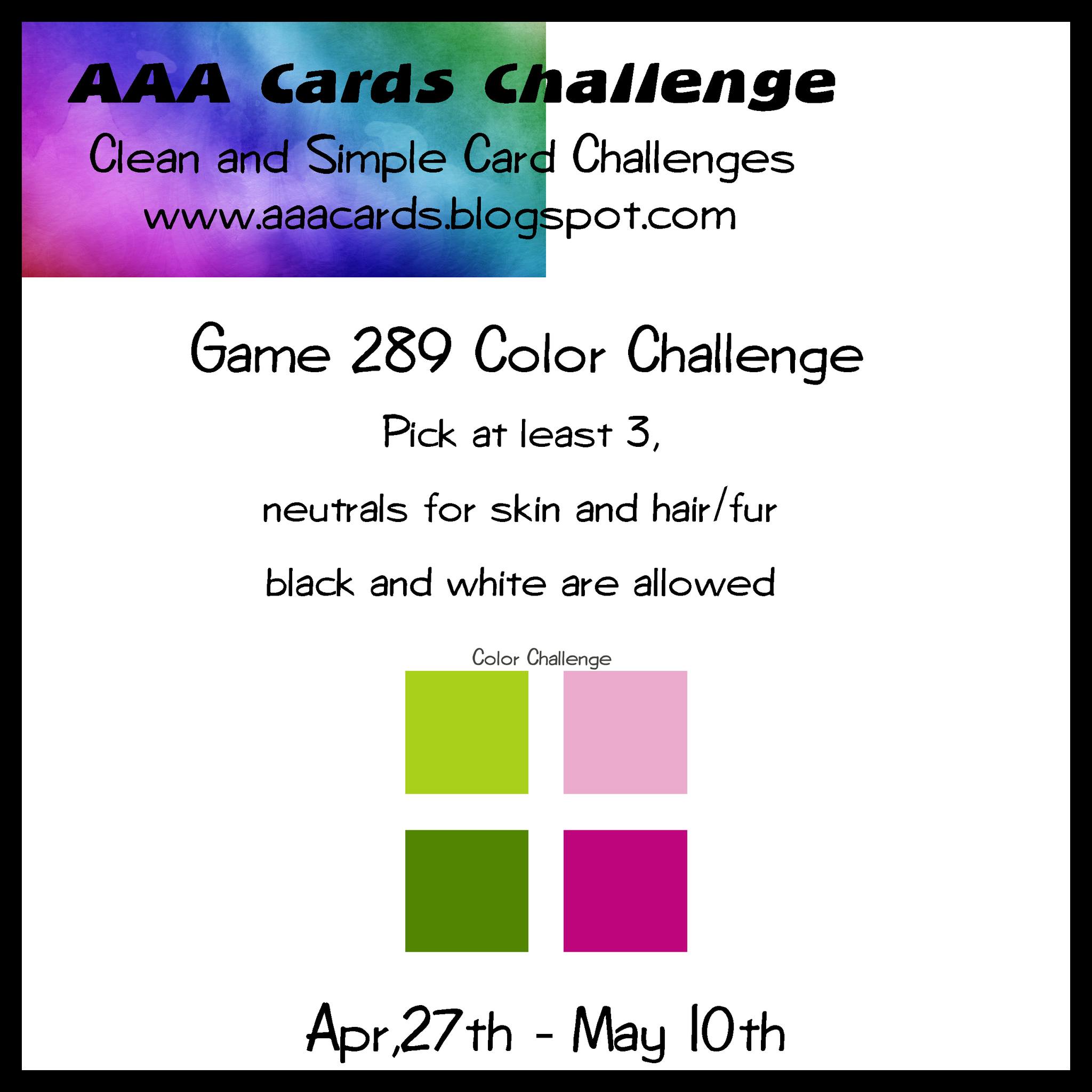 AAA Cards #289 – Colour Combination – Tinstar Designs