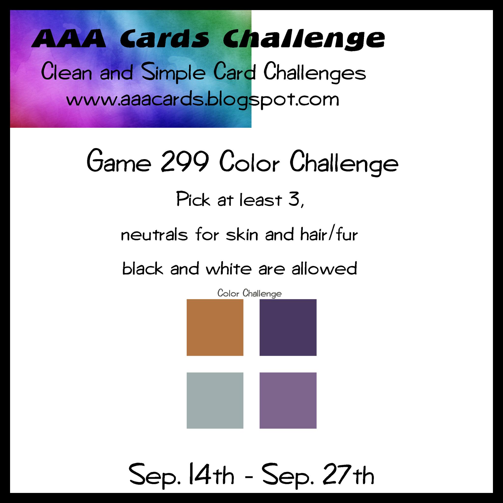AAA Cards #299 – Colour Challenge – Tinstar Designs